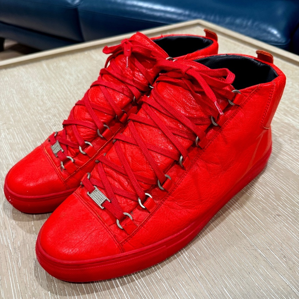Balenciaga Arena High Sneakers - Red - Gem